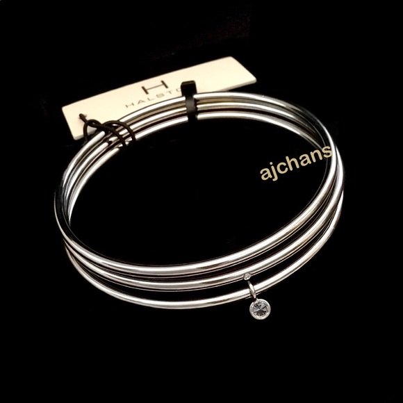 H by Halston | Jewelry | H Halston Set Of 3 Silver Tone Bracelets ...